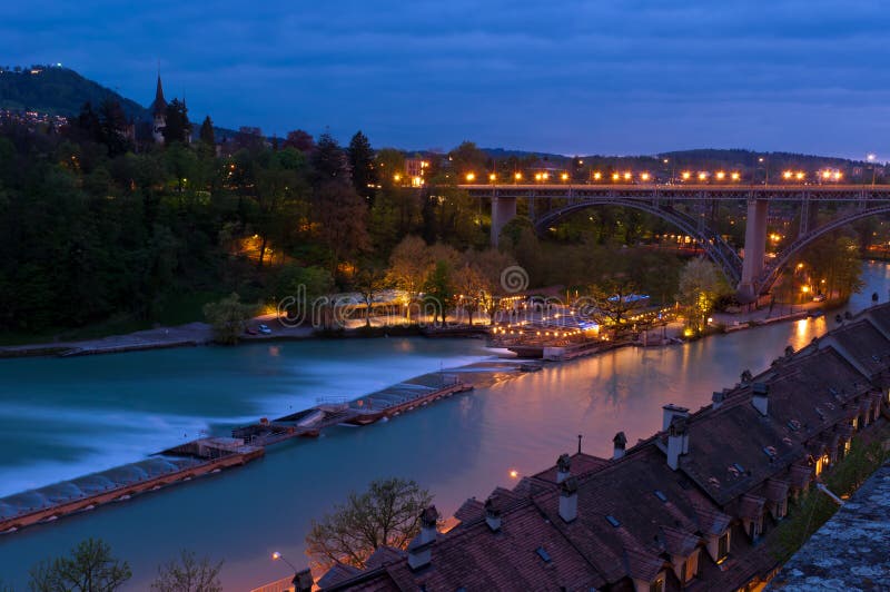 Night in Bern stock photo. Image of aare, bern, night - 25224842