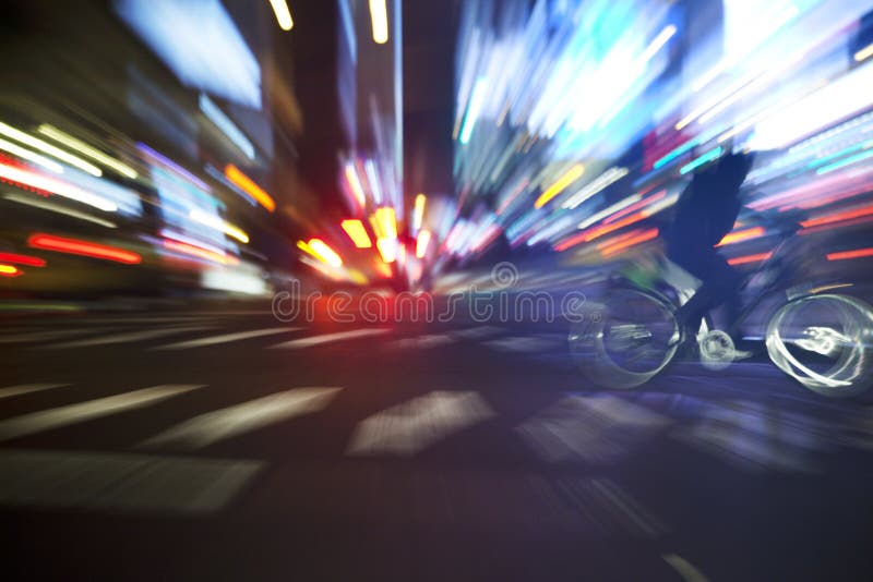 Night Bike Ride stock photo. Image of scene, auto, street - 48003358