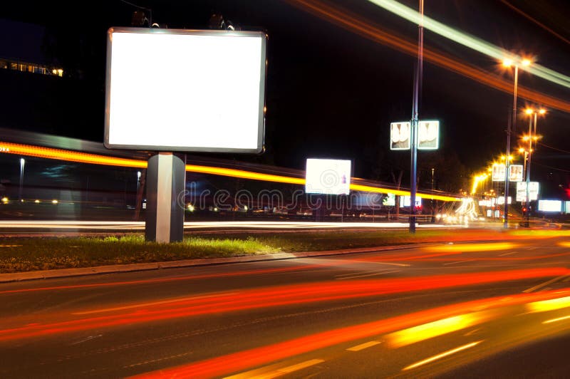 Night billboard stock photo. Image of dark, long, black - 40816826
