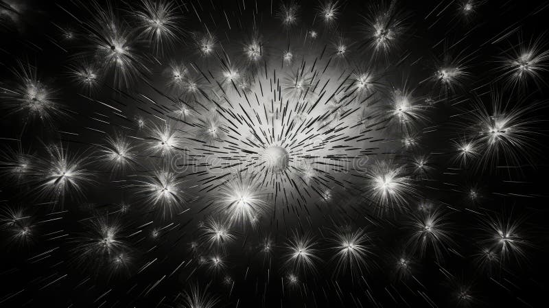 Night Black and White Explosion Stock Illustration - Illustration of ...