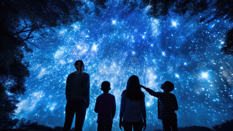 Night blue falling stars stock illustration. Illustration of falling ...