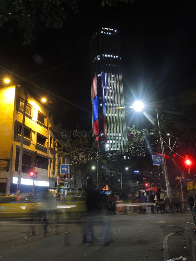 Night in Bogota, Colombia. editorial photo. Image of july - 77148181