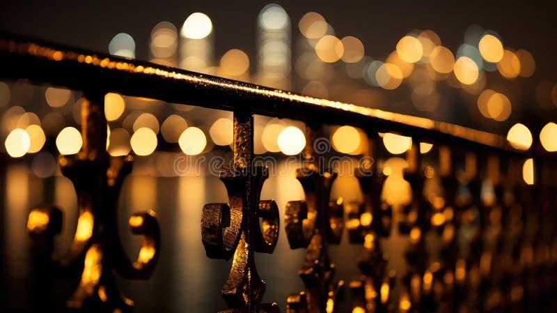 Night bokeh on black stock illustration. Illustration of silhouette ...