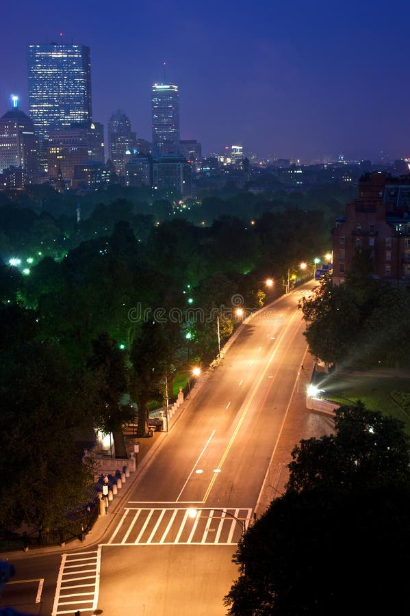 Night in boston stock image. Image of crosswalk, night - 6032565
