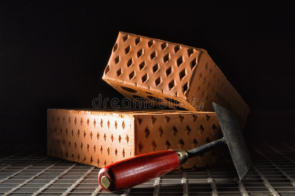 Night bricks. stock photo. Image of masonry, night, bricks - 76696638
