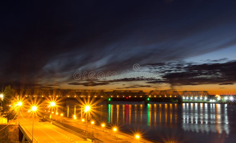 Night bridge stock image. Image of axle, quay, architecture - 29031981