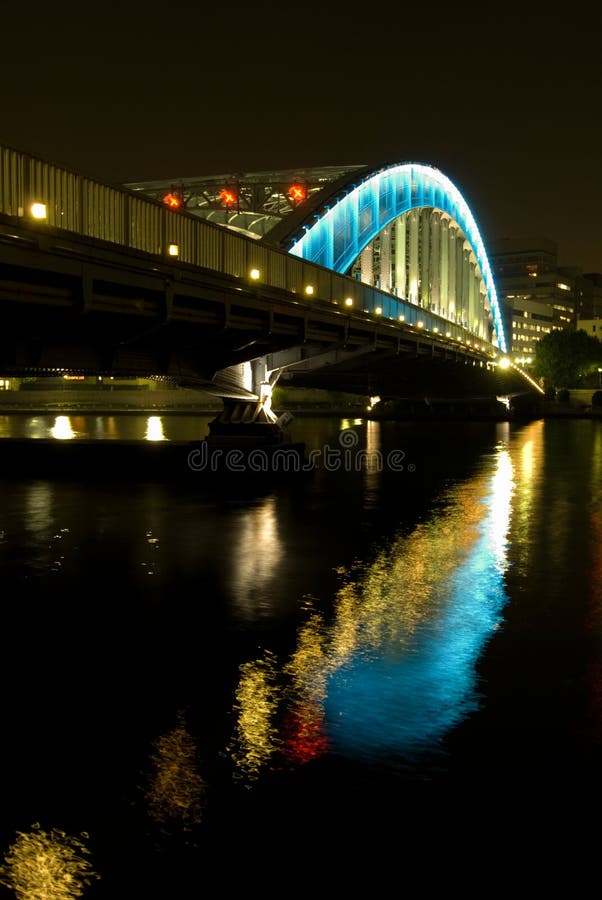 Night bridge stock photo. Image of metropolis, illumination - 3438636