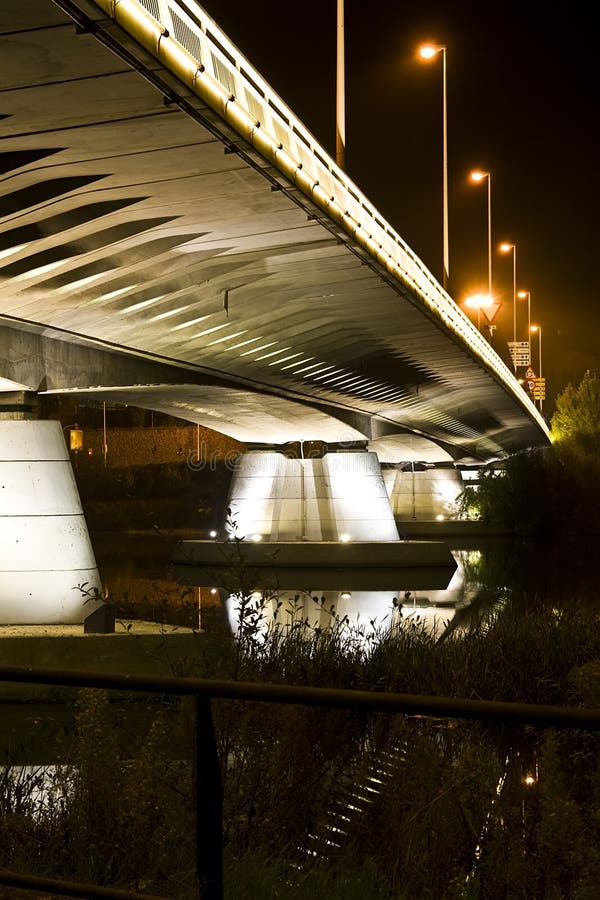 Night bridge stock image. Image of illuminated, dark, built - 3883475