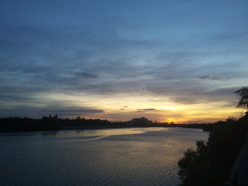 Night bright stock image. Image of riverside, sunset - 89020717