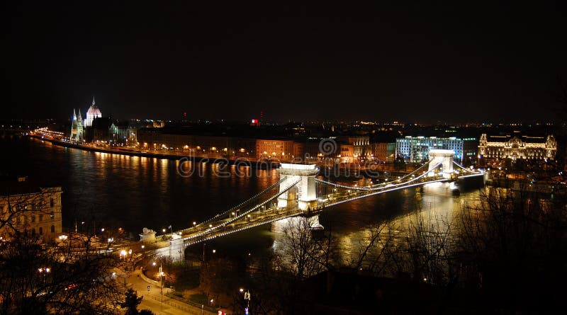 Night life in Budapest editorial photography. Image of architecture ...