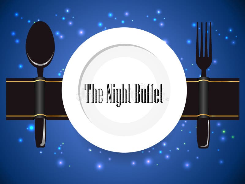 The Night Buffet, Dinner, All You Can Eat Buffet Sign Stock Vector ...