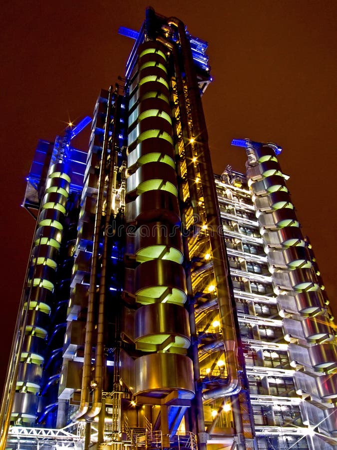 Night building stock photo. Image of lights, metallic - 2962636