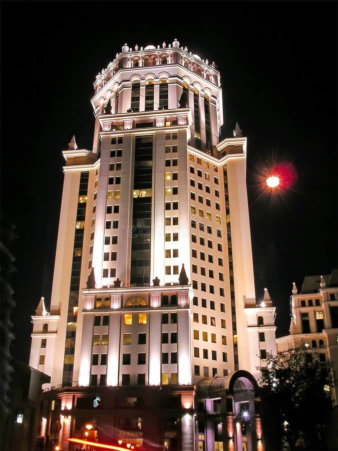 Building at night stock image. Image of illumination - 11438037