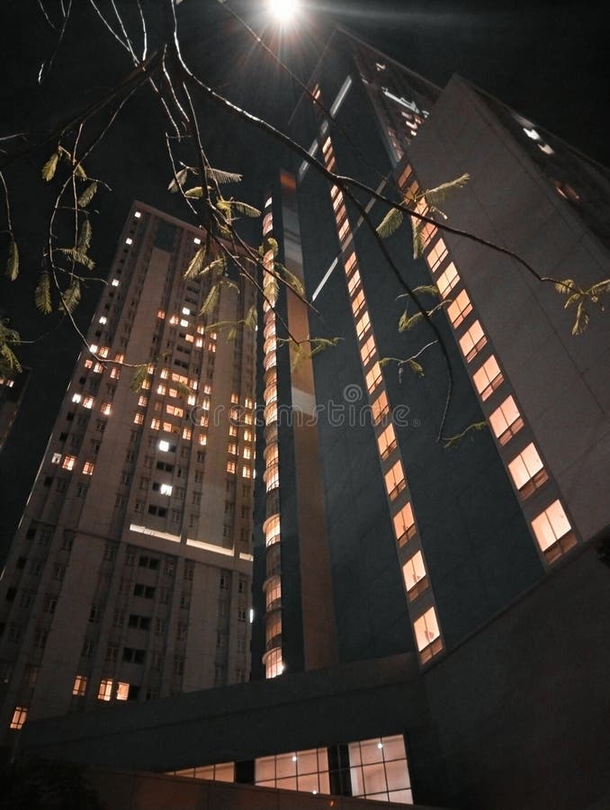 Night Building Bussiness Architecture Aesthetic Stock Image - Image of ...