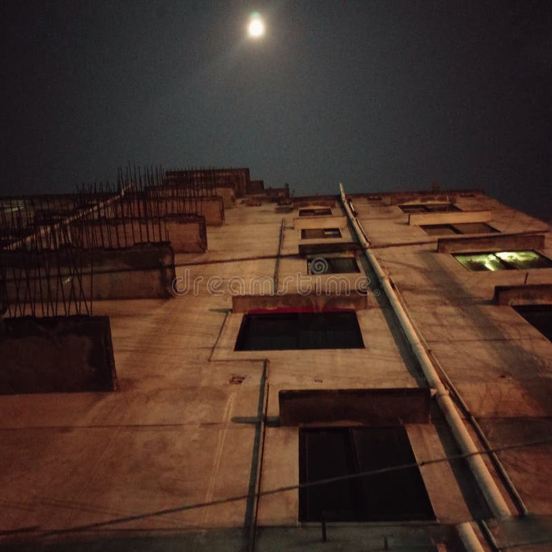 Night building picture stock image. Image of night, stage - 247623537