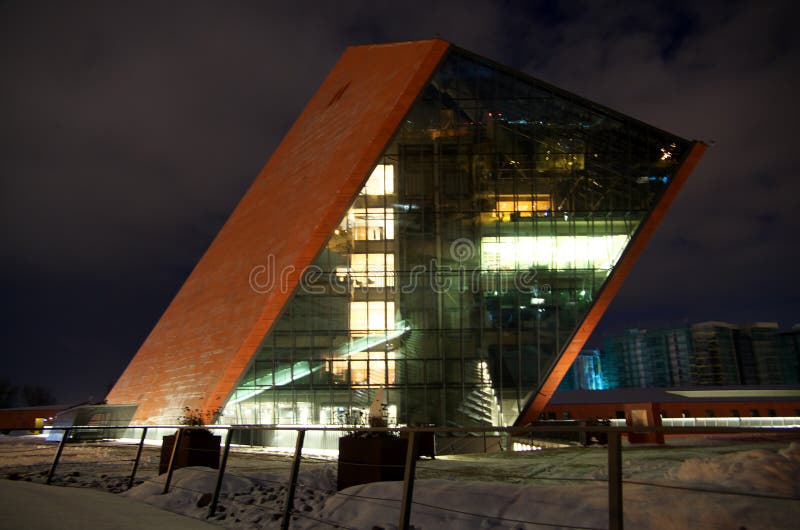 Night building street stock image. Image of downtown - 219532881