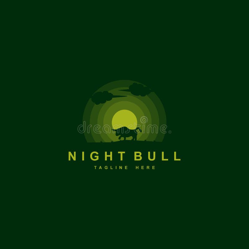 Night Bull Logo Design Inspiration Stock Vector - Illustration of ...