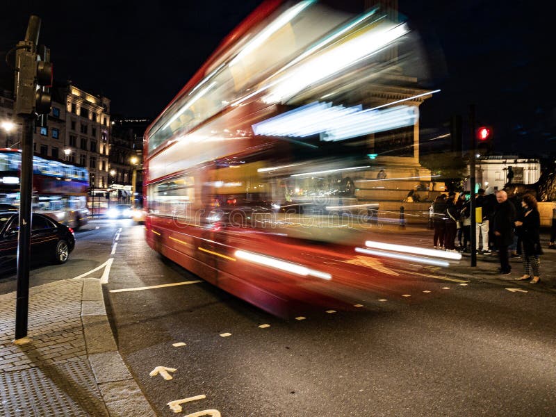 Night Bus on the Streets of London Editorial Photography - Image of ...