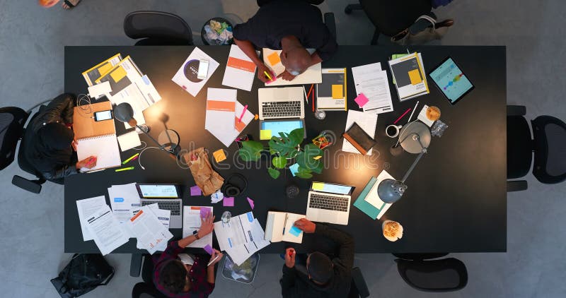 Night Business Time Lapse, Dark Office Team and Working Overtime with ...