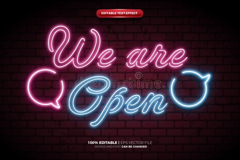 Night Cafe Neon Glow Editable Text Effect Logo Template Stock Vector ...