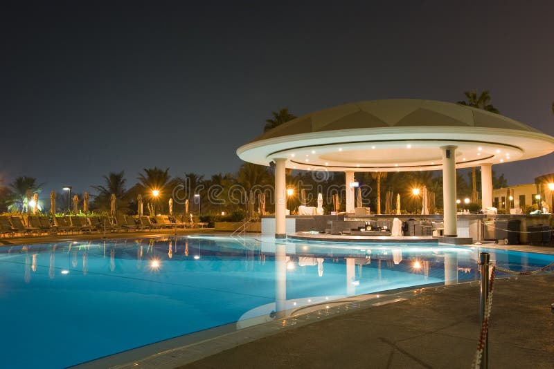 Cafe and Pool on a Tropical Beach Stock Photo - Image of maldives ...