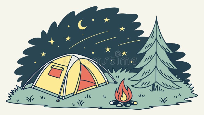 Night Camping Fire Vector Illustration Stock Illustrations – 4,414 ...