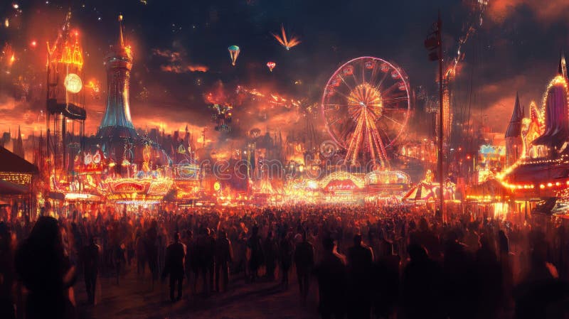 Fireworks at the fun fair stock image. Image of july, years - 3608803