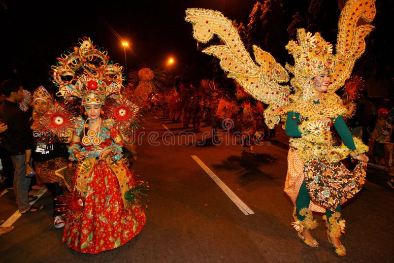 Night carnival editorial photography. Image of java, participants ...
