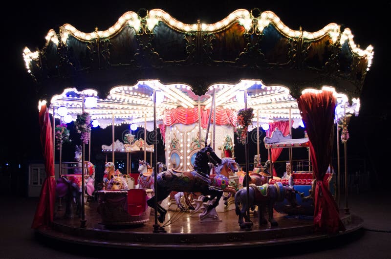 Night carousel stock photo. Image of midnight, nature - 53032034
