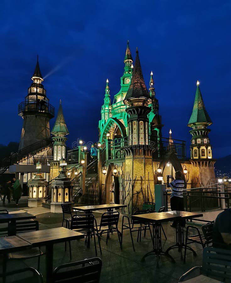 Night Castle at West Java, Indonesia Editorial Stock Image - Image of ...