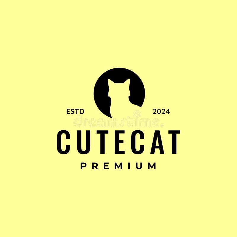 Night Cat Cat Shadow Modern Logo Design Vector Stock Vector ...
