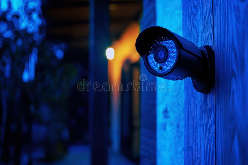 In the Night on CCTV Security Camera, Protect Your Home from Thieves ...
