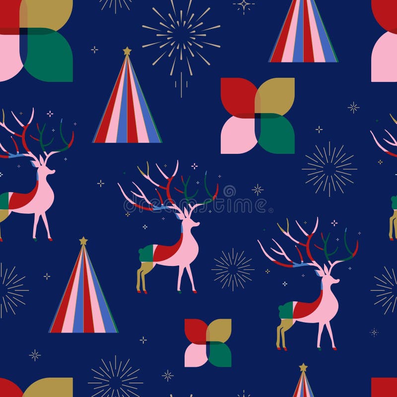 Night Christmas Seamless Pattern with Christmas Tree.design for Tile ...