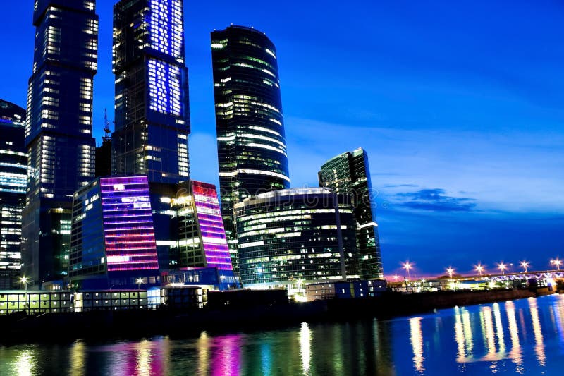 Night city stock image. Image of color, abstract, modern - 11375163