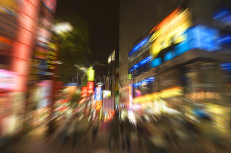 Night city stock image. Image of perspective, move, attractions - 6122261