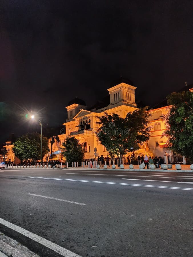 Night City Alonely Road in Yogyakarta Editorial Stock Photo - Image of ...