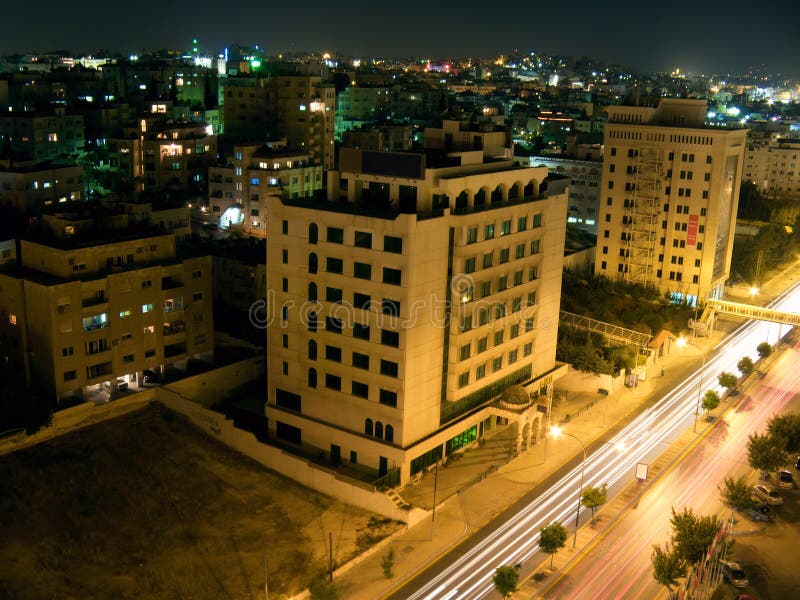 Night City of Amman, Jordan Stock Image - Image of bright, landscape ...