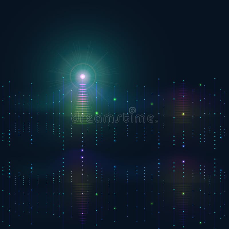 Night City Background. Big Data Visualization Stock Illustration ...
