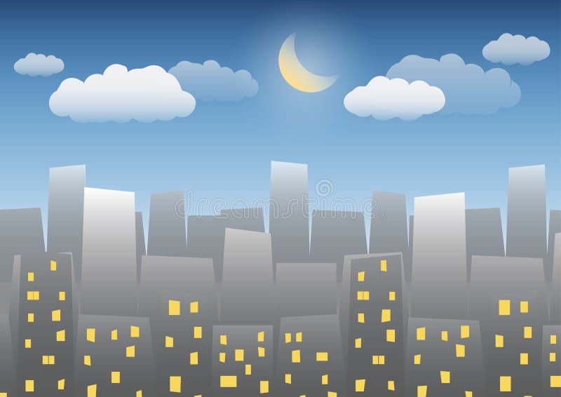 Night City Comic Background Stock Vector - Illustration of cityscape ...
