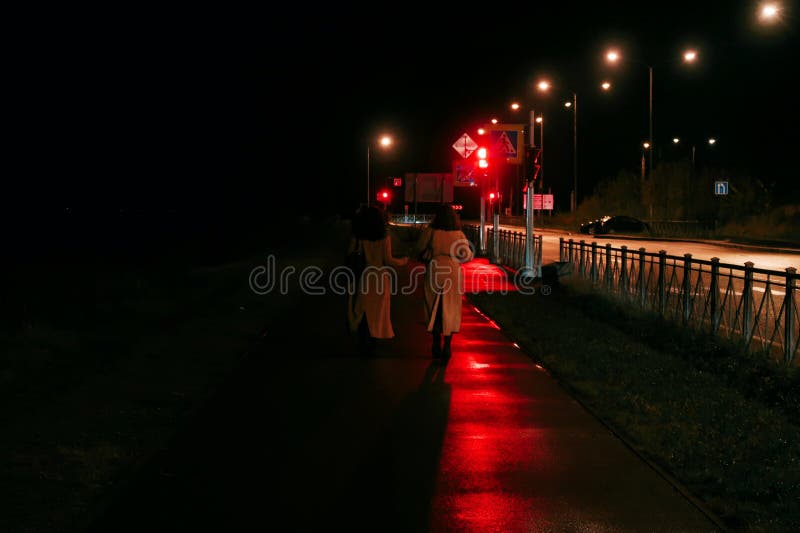 Night in the city block stock image. Image of evening - 261229729