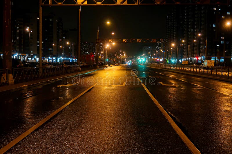 Night in the city block stock image. Image of metropolis - 261229817