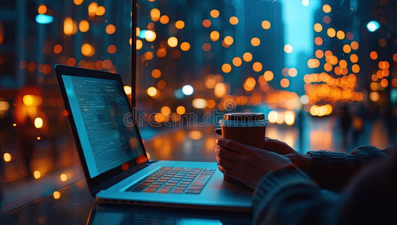 Night City Cafe Coding Stock Illustrations – 9 Night City Cafe Coding ...