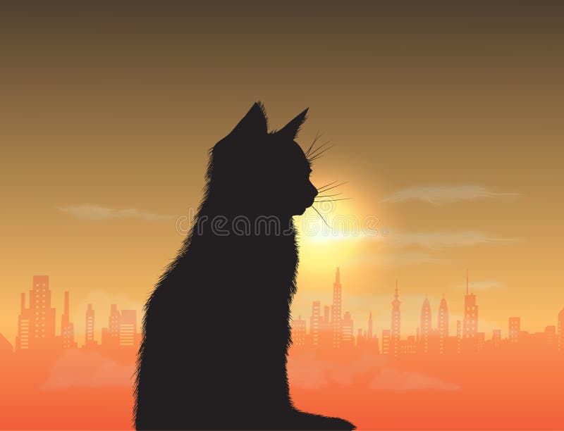 Sunset Cat Stock Illustrations – 631 Sunset Cat Stock Illustrations ...