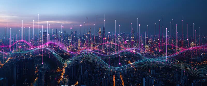 Night City Data Visualization Stock Illustration - Illustration of ...