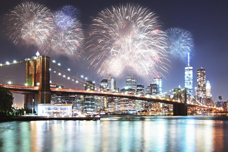 Fireworks in City Background Stock Image - Image of anniversary, event ...