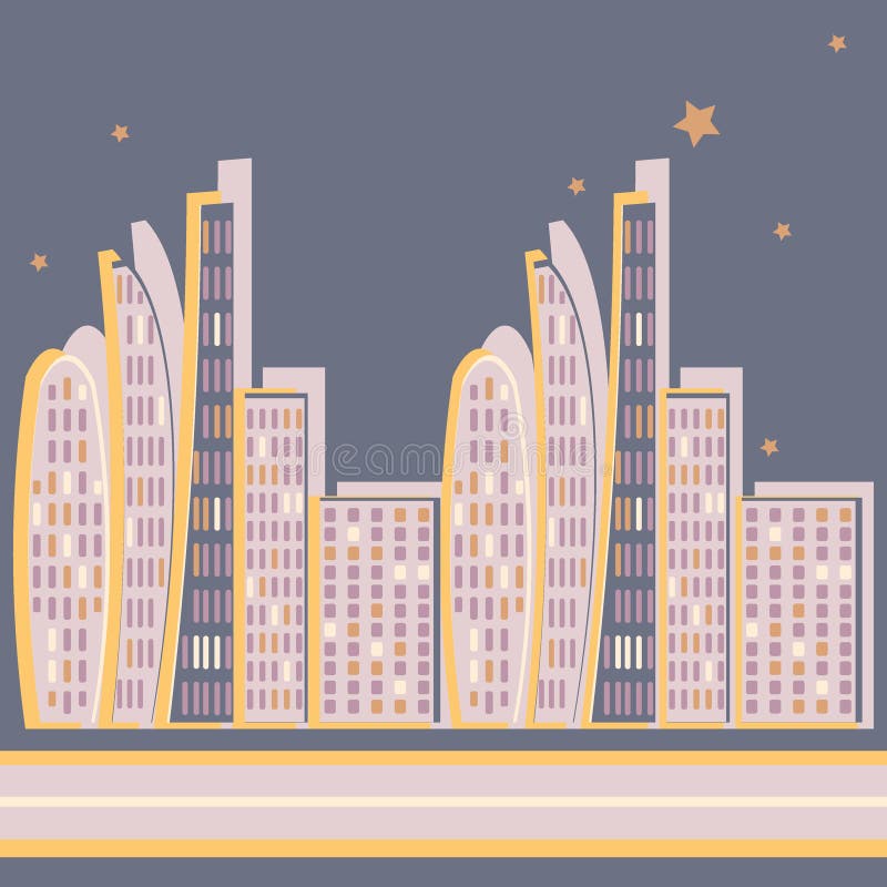 Night City - Graphics. Megalopolis, Modern Architecture Stock Vector ...