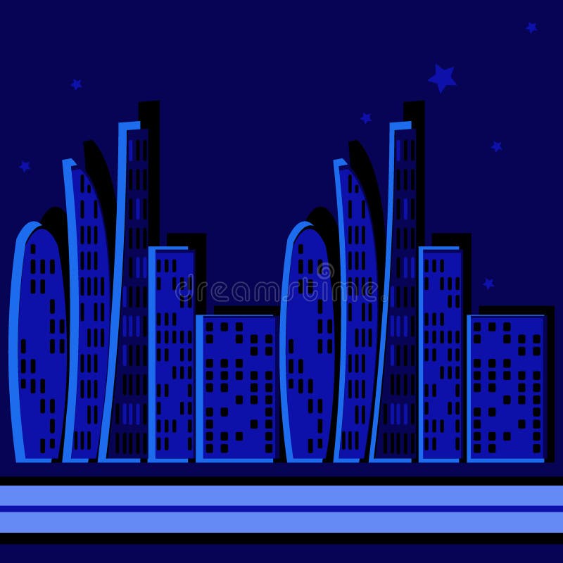Night City - Graphics. Megalopolis, Modern Architecture Stock Vector ...