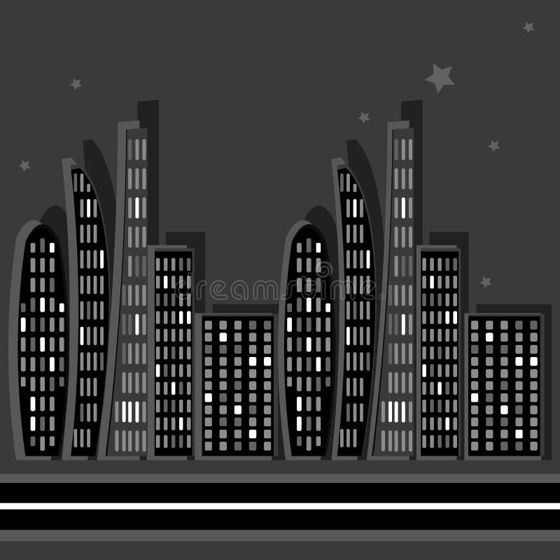 Night City - Graphics. Megalopolis, Modern Architecture Stock Vector ...