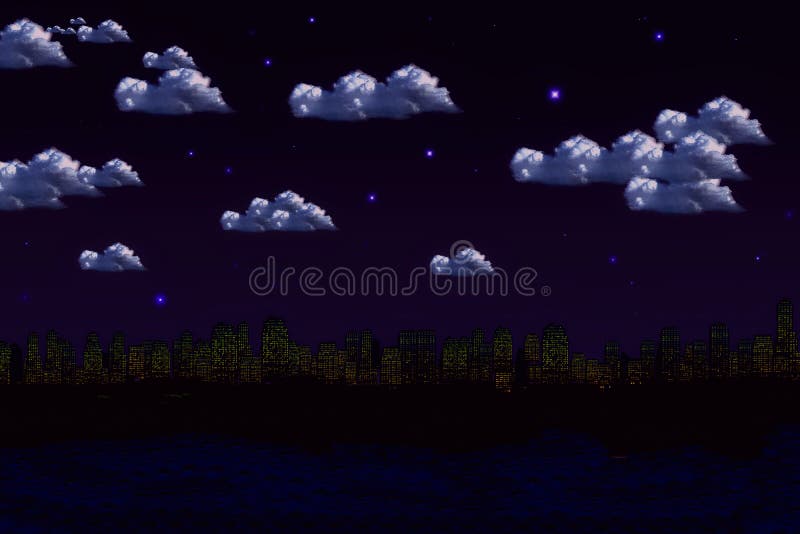 Night city graphics stock illustration. Illustration of blue - 210725785
