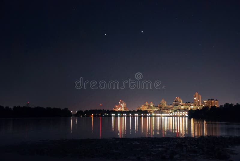 Night City, Night Landscape, Reflections, Beautiful Landscape Stock ...